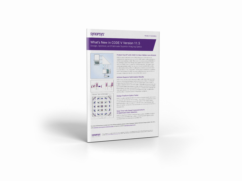 CODE V Product Literature - Synopsys Optical Solutions